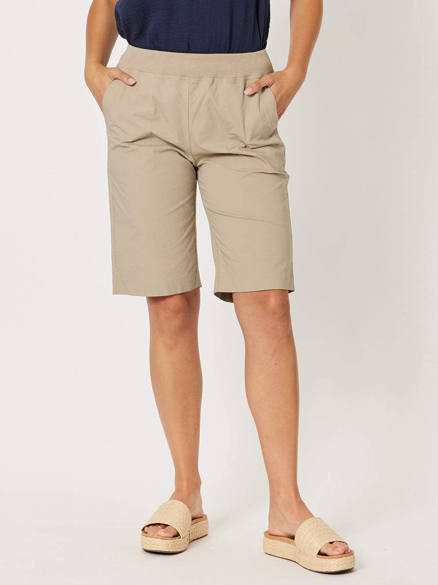 Santorini Cotton Pull On Shorts - Natural – Threadz