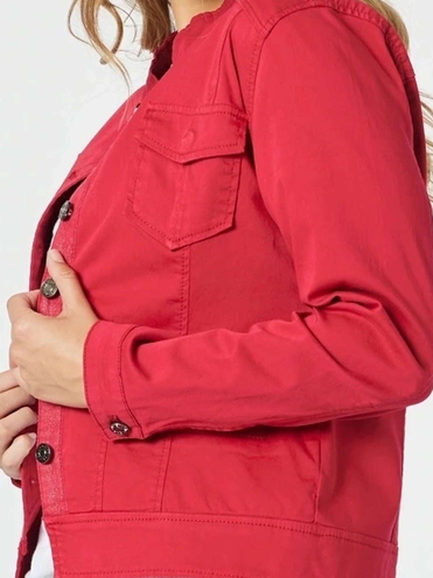 Maggie Denim Jacket - Red – Threadz
