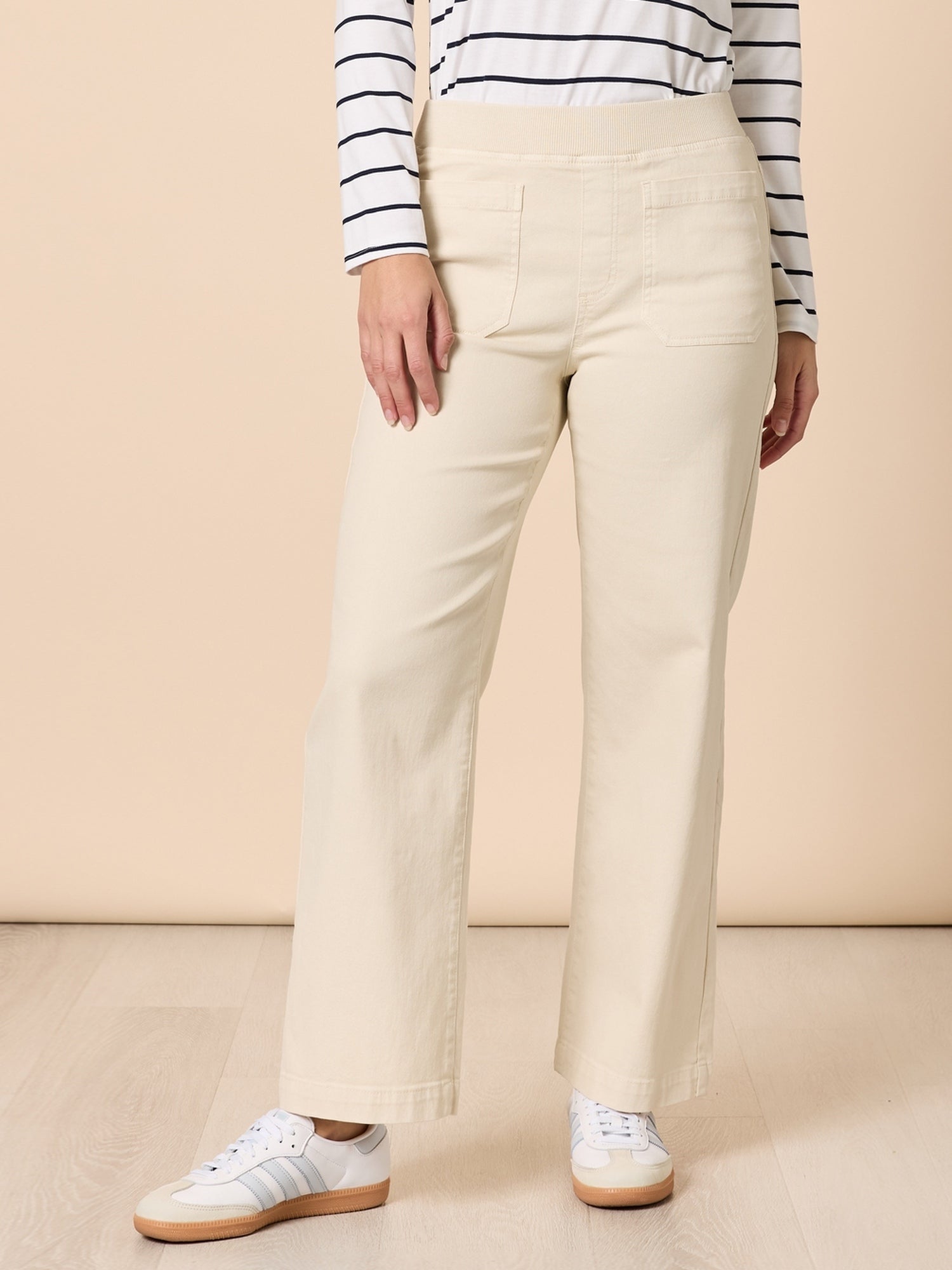 Carpenter Wide Leg Pull on Jean - Chalk – Threadz