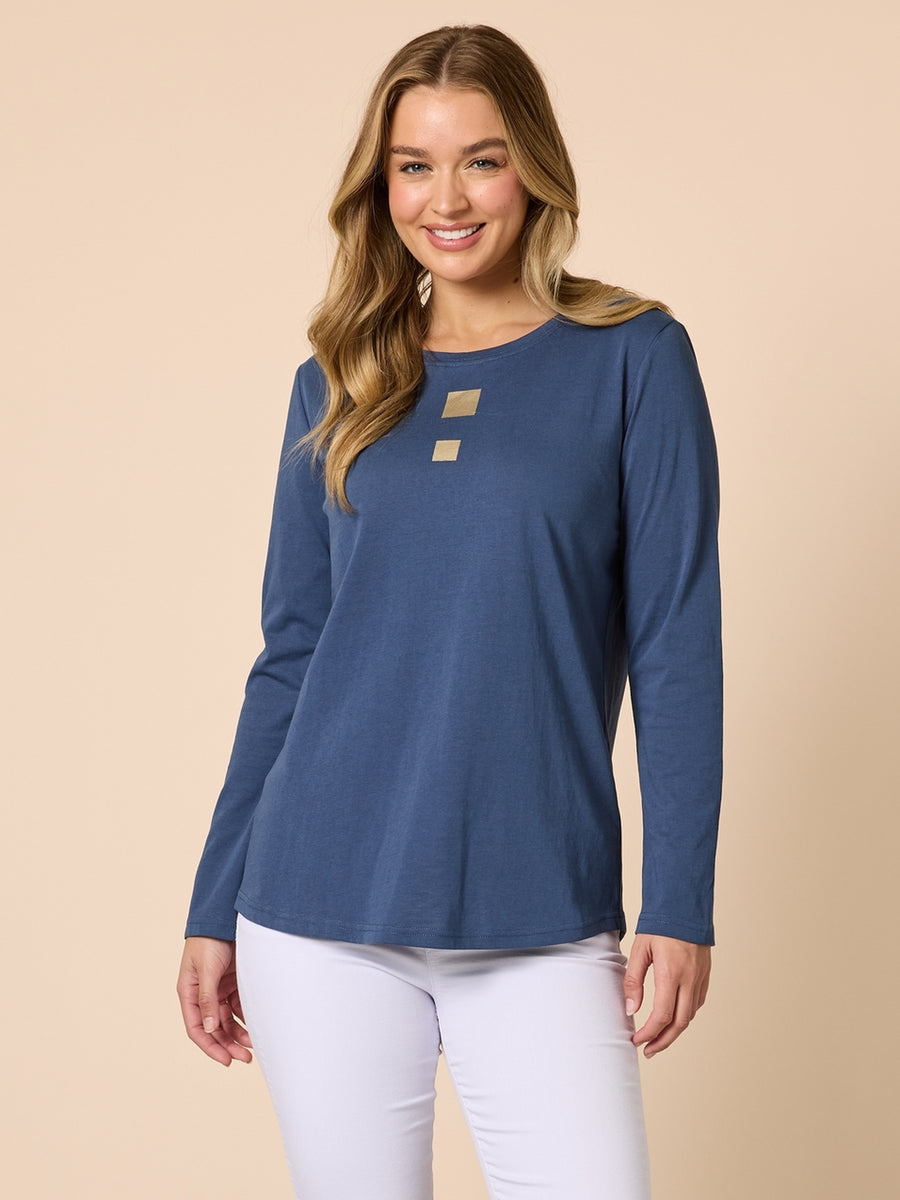 Hearts Square Tee - Denim – Threadz