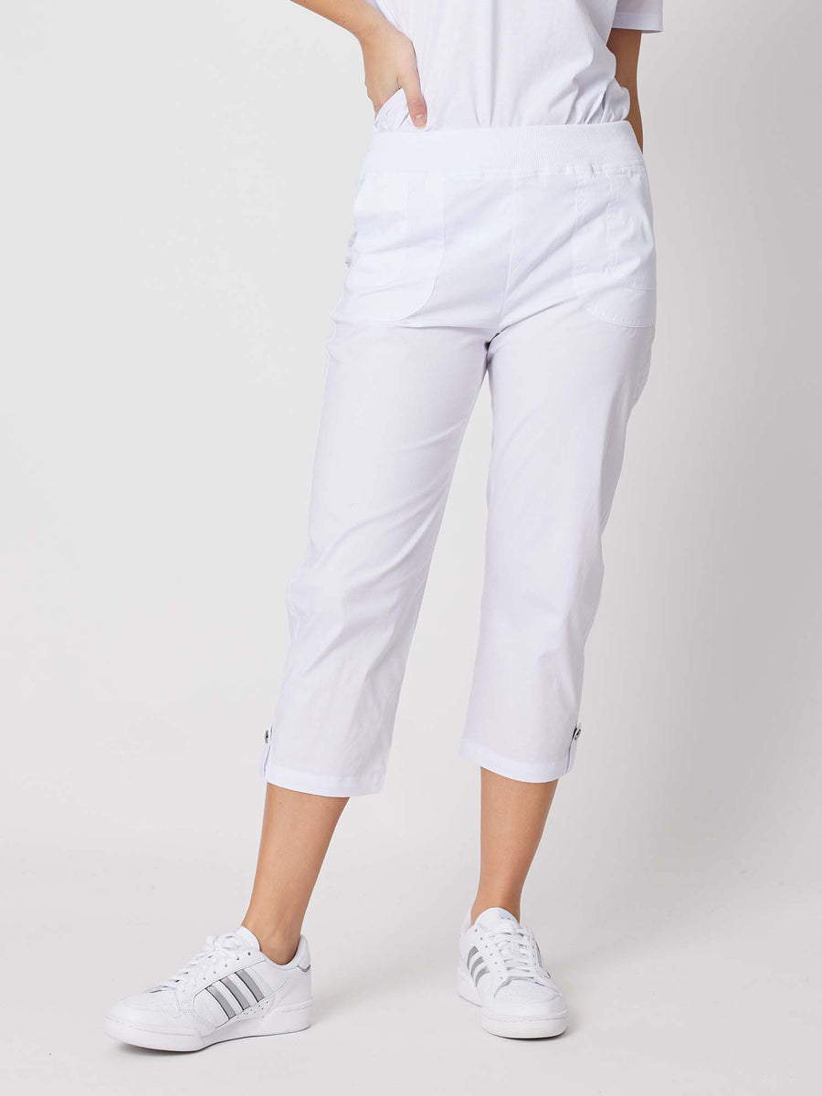 Santorini Cropped Pant - White – Threadz