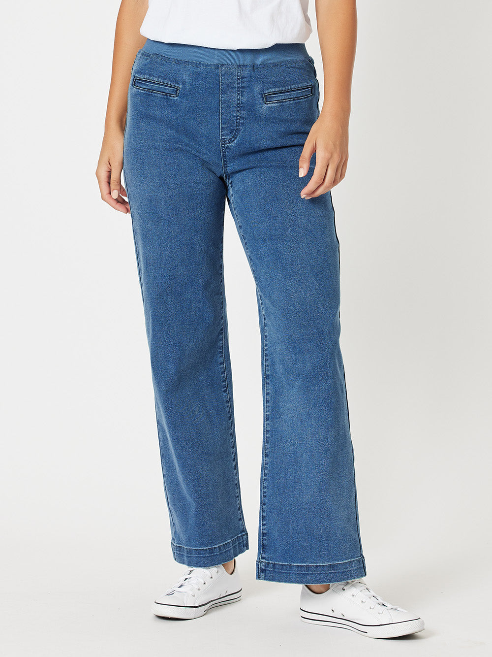 Maddy Wide Leg Jean - Denim – Threadz